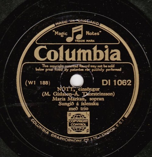 María Markan – Efni á plötum | Glatkistan